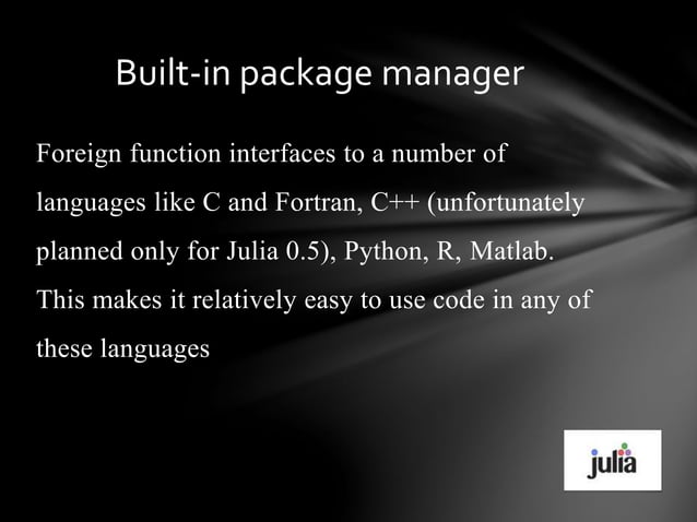 High performance computing language,julia | PPT