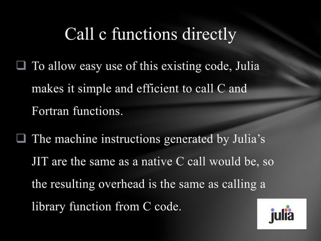High performance computing language,julia | PPT