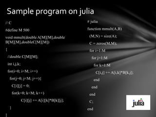 High performance computing language,julia | PPTX | Programming Languages | Computing