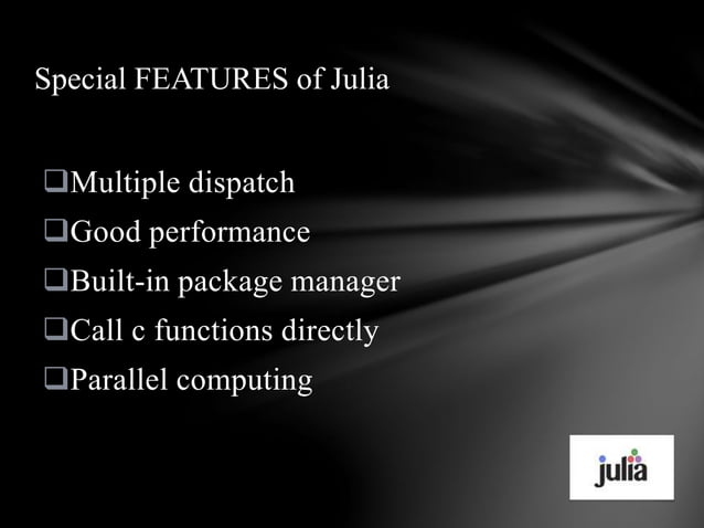 High performance computing language,julia | PPT