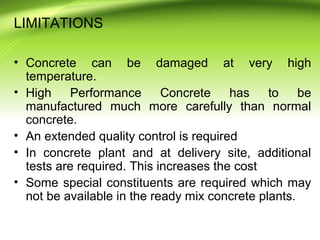 High performance concrete; types and uses | PPT