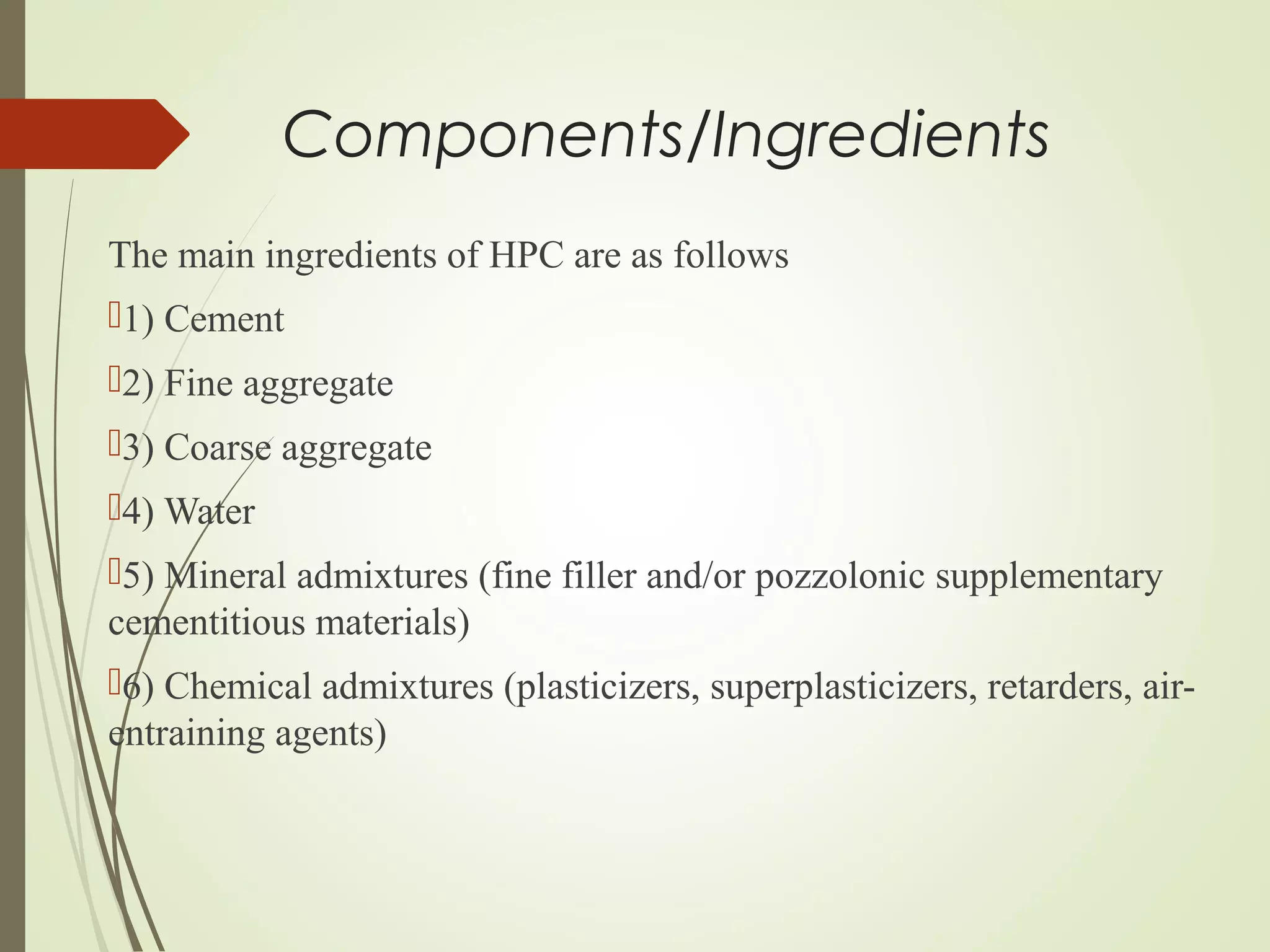 High performance concrete ppt | PPT