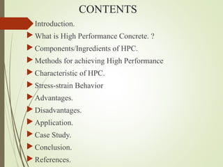 High performance concrete ppt | PPT