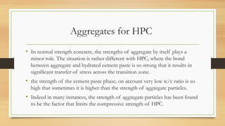 High Performance Concrete ppt for civil engineering students | PPTX