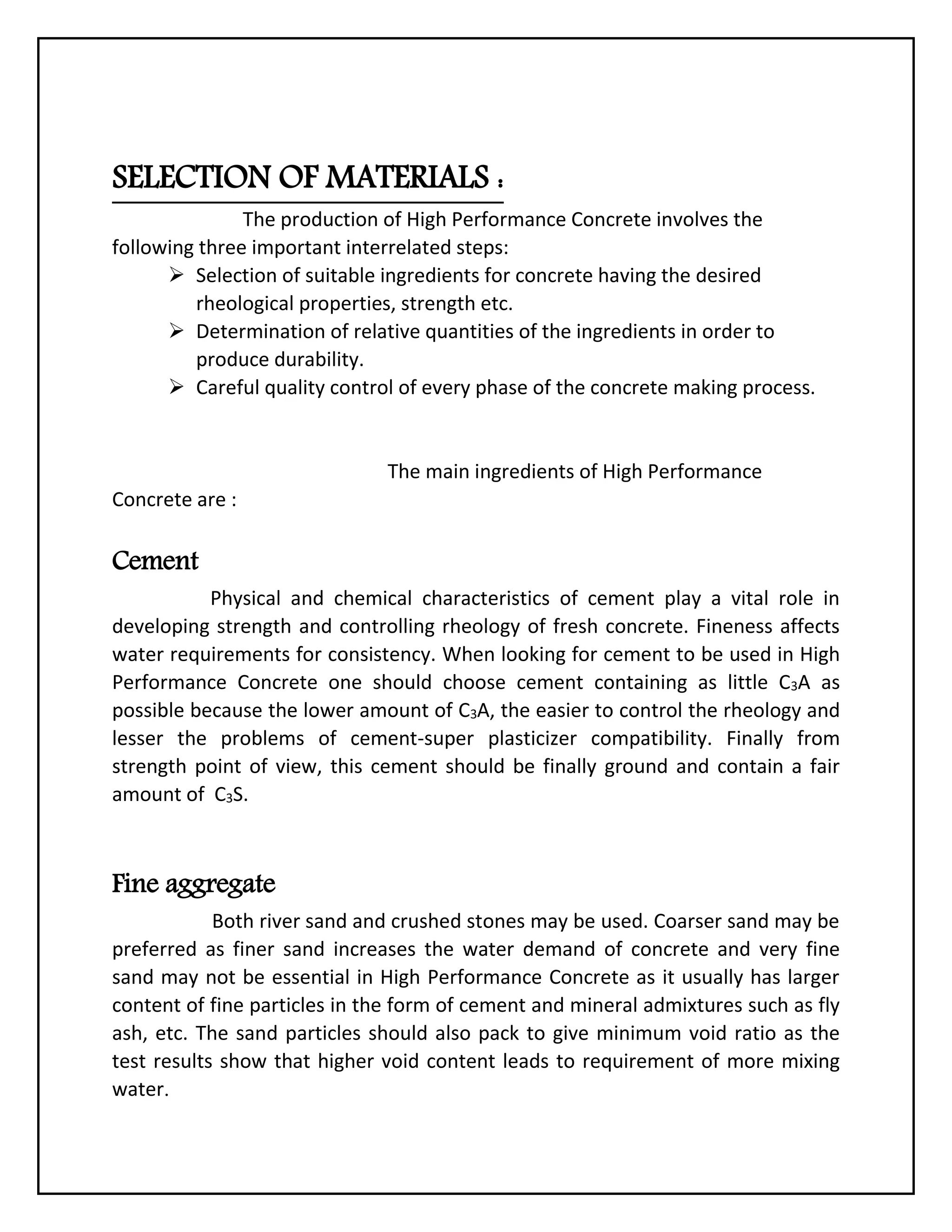 High Performance Concrete Pdf | PDF