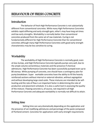 High Performance Concrete Pdf | PDF