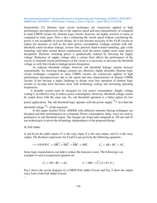 High performance domino full adder design under different body biased technology | PDF