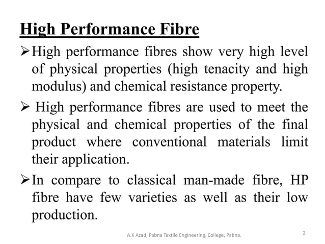 High performance fibres (lecture 4) | PPT