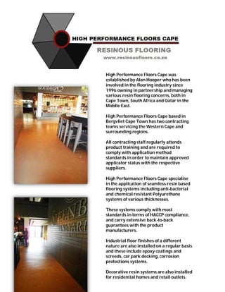 High Performance Floors Cape Company Profile | PDF