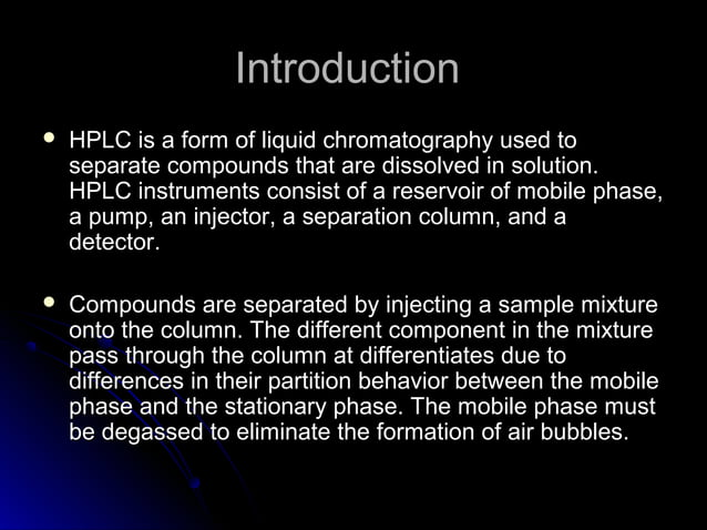 High performance liquid chromatography | PPT