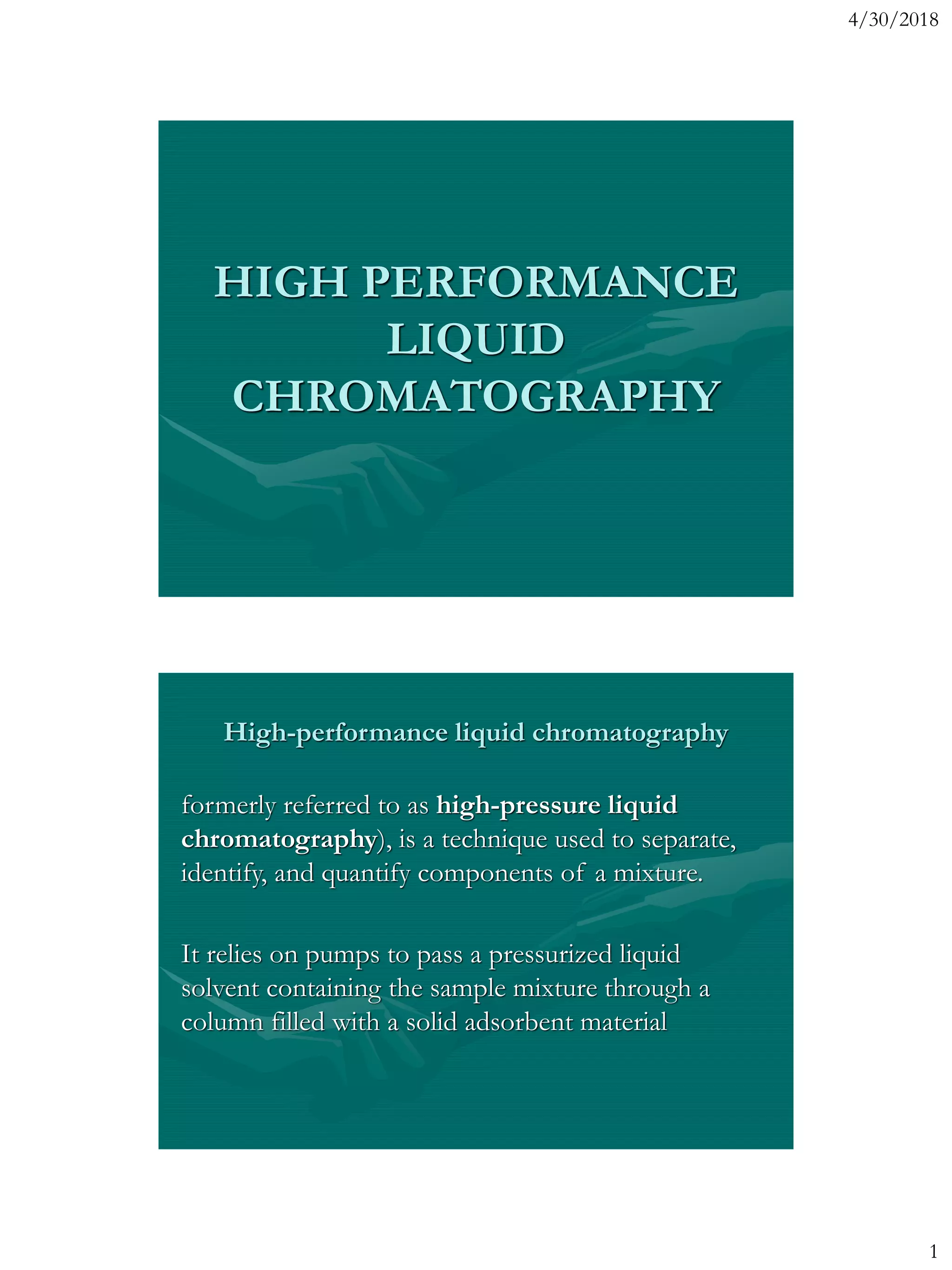 High performance liquid chromatography | PDF