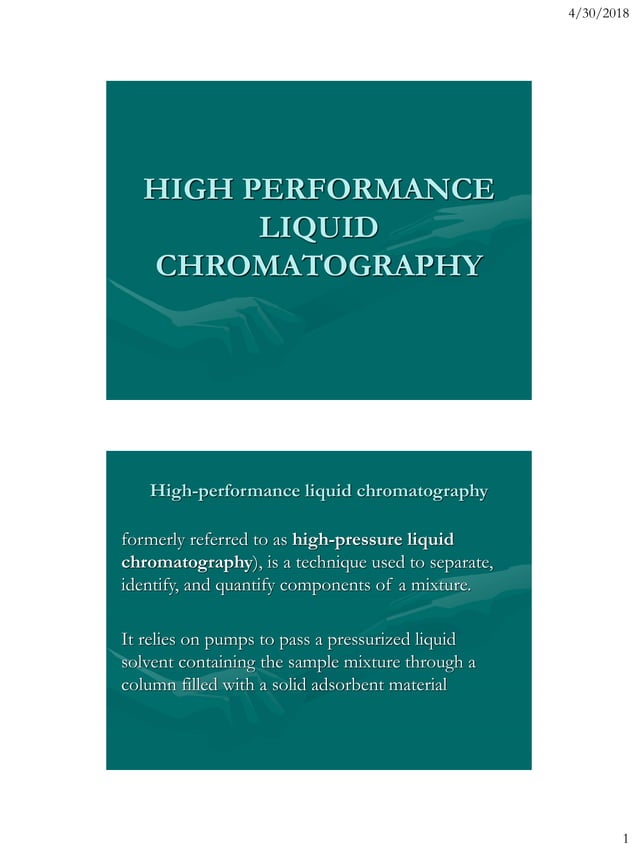 High Performance Liquid Chromatography Pdf