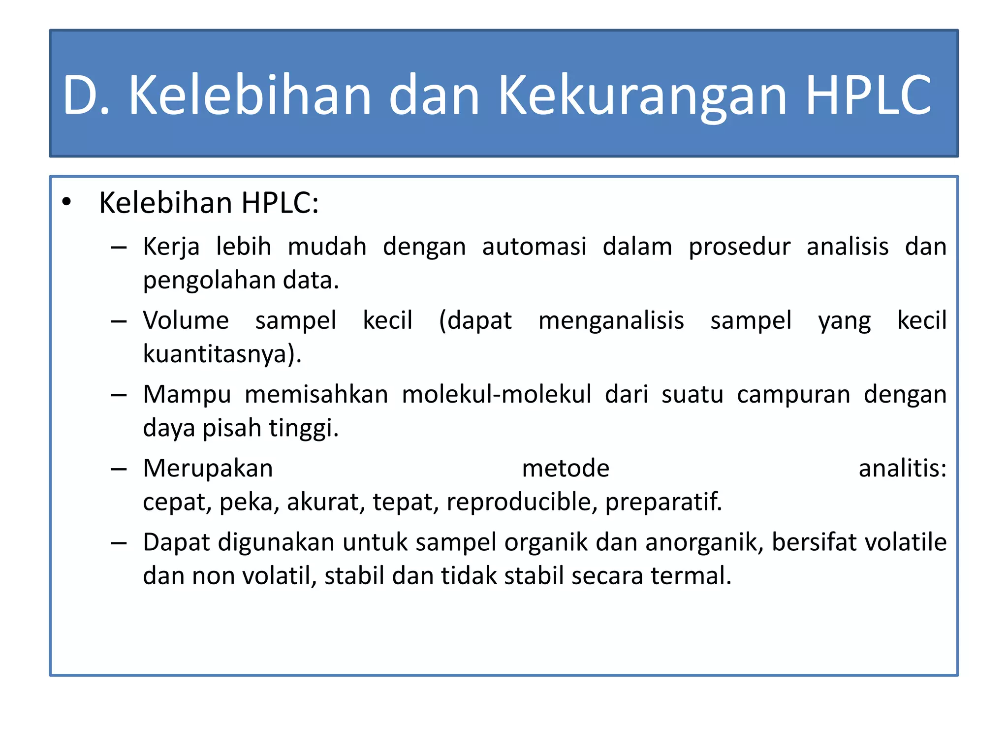 High performance liquid chromatography (hplc) | PPTX