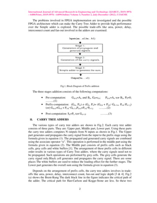High performance parallel prefix adders with fast carry chain logic | PDF