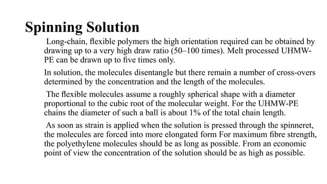 High Performance Polyethylene Fibers.pptx | Chemistry | Science