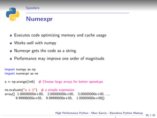 High Performance Python - Marc Garcia | PPT
