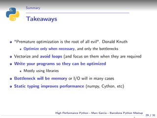 High Performance Python - Marc Garcia | PPT