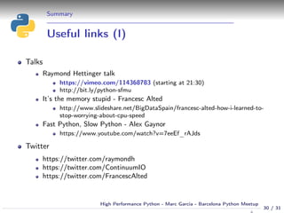 High Performance Python - Marc Garcia | PPT