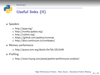 High Performance Python - Marc Garcia | PPT