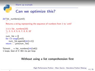 High Performance Python - Marc Garcia | PPT