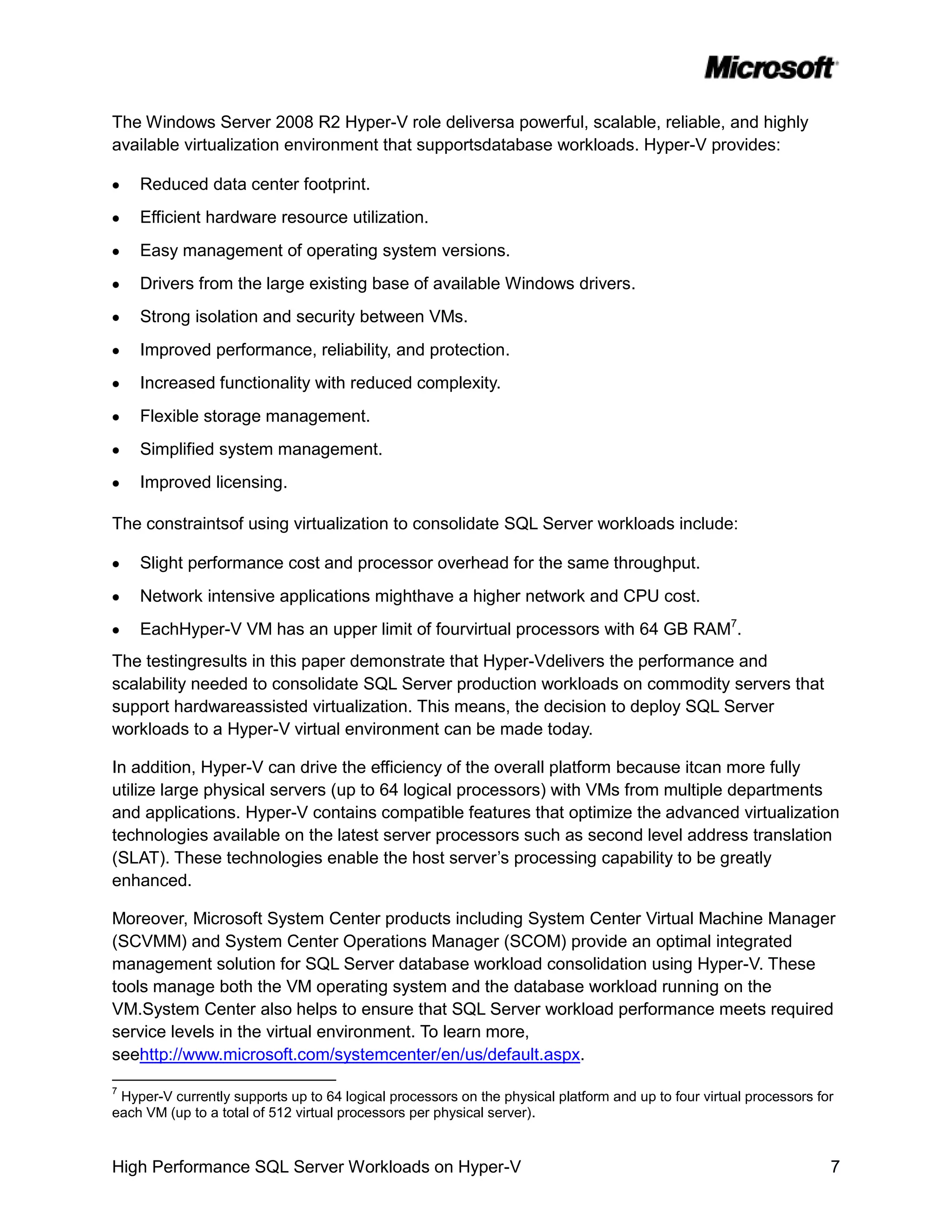 High performance sql server workloads on hyper v | DOCX