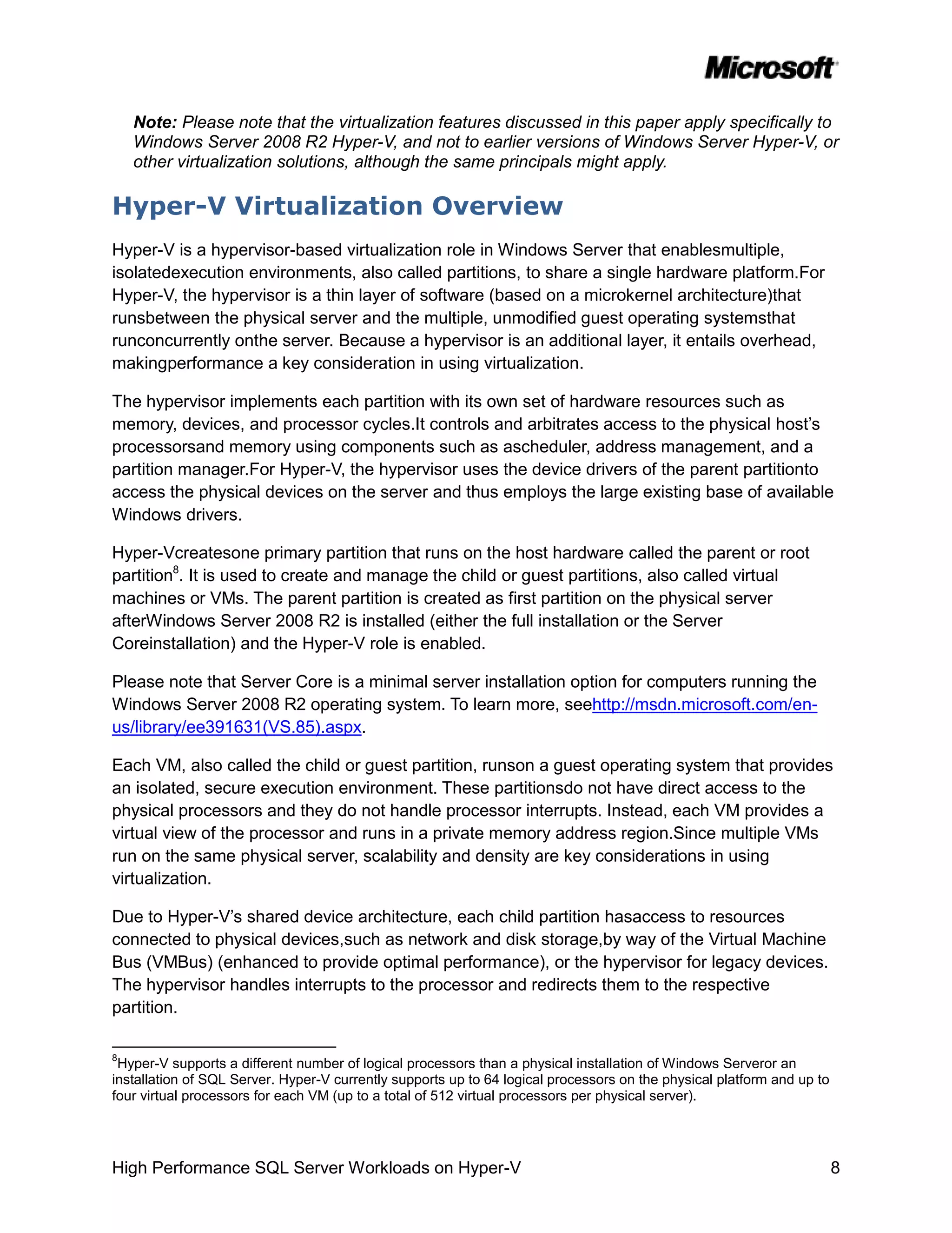 High performance sql server workloads on hyper v | DOCX