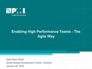 Enabling High performance teams through Agile and Lean Practice | PPT