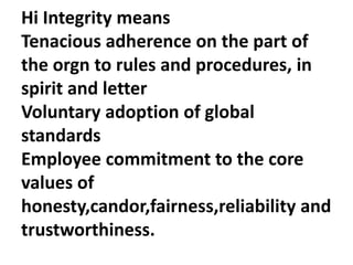 High Performance with High Integrity | PPT