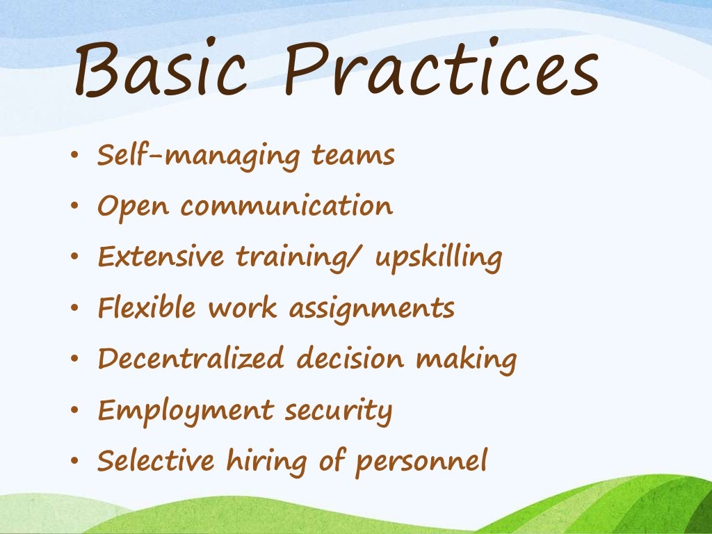 High performance work system (hpws) High performance work system (hpws)