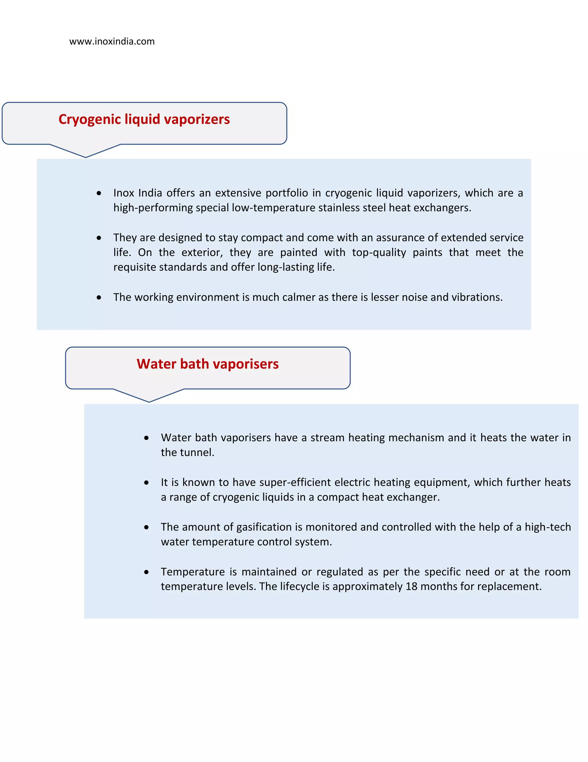 High performing cryogenic liquid vaporizer and water bath vaporizer | PDF