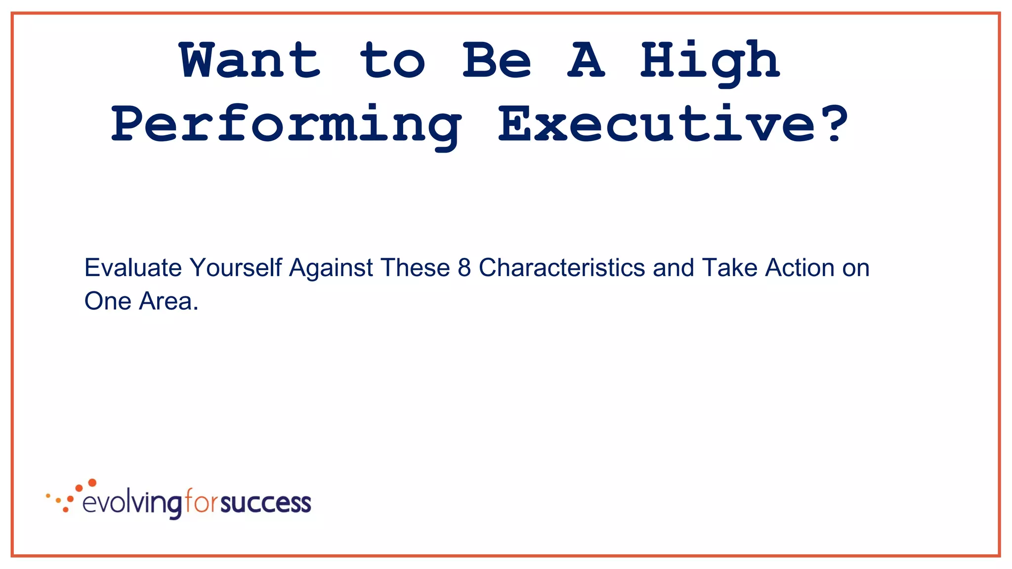 High Performance Executive Leadership | PPT