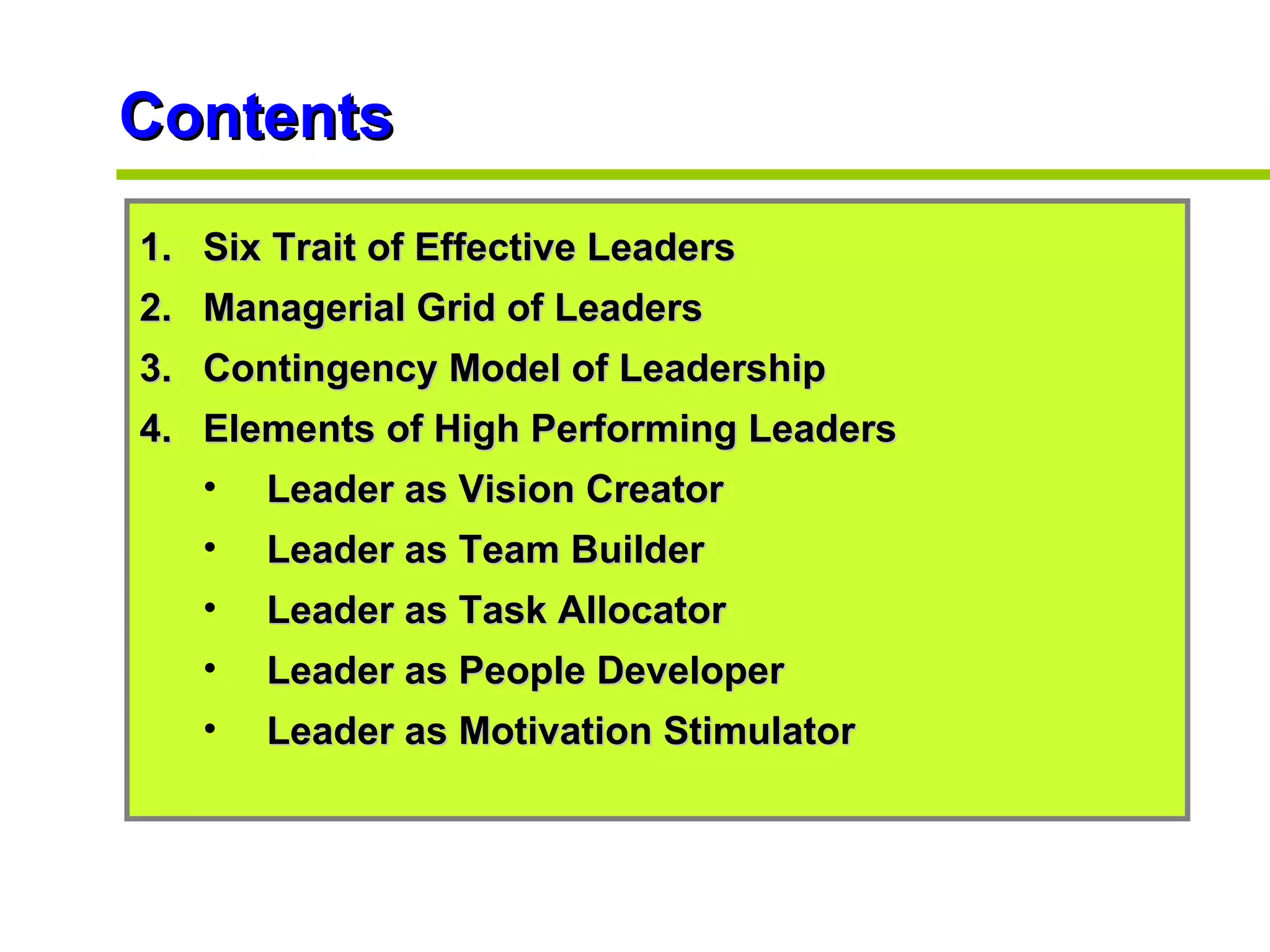 High Performing Leadership | PPT
