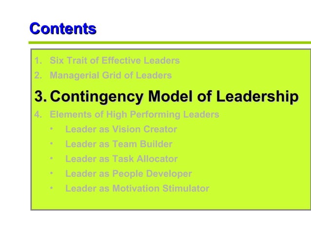 Leadership ad Alto Livello 3. Modelli comportamentali della Leadership ...