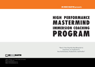 High perfromance master mind coaching program brochure | PPT