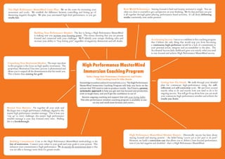 High perfromance master mind coaching program brochure | PPT