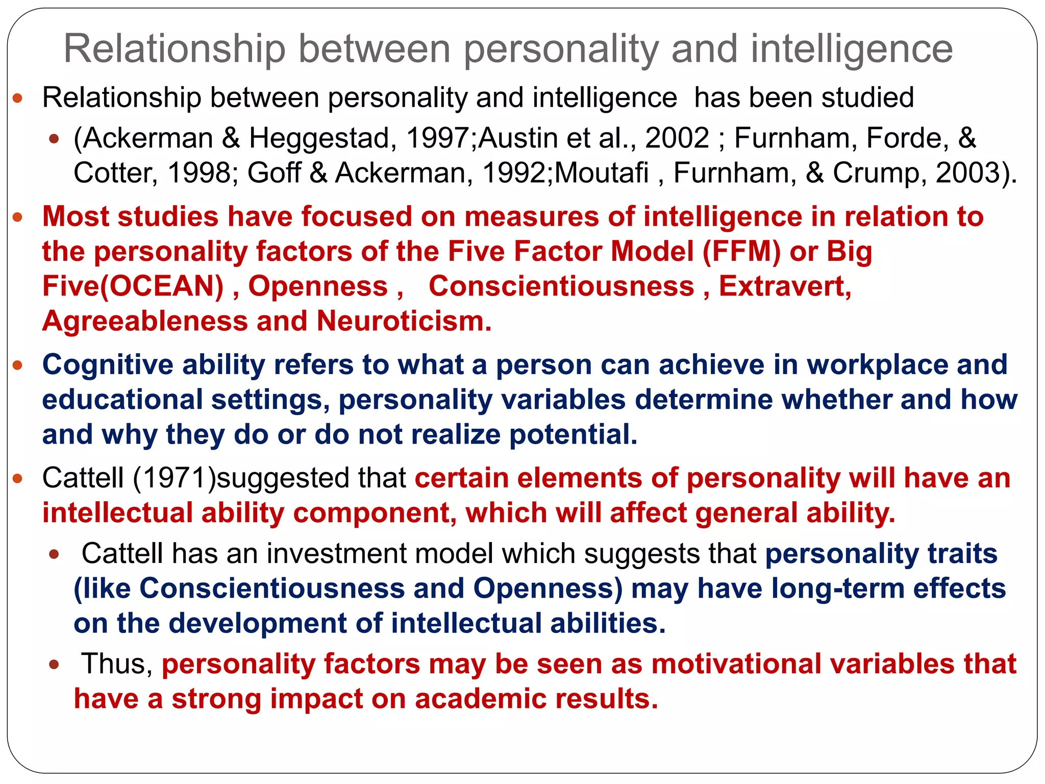 Big Five/HPTI and Cognitive ability AND High potential personality | PPT