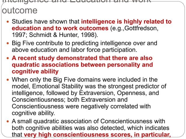 Big Five/HPTI and Cognitive ability AND High potential personality | PPT