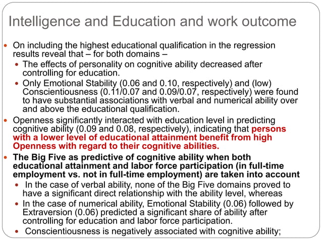 Big Five/HPTI and Cognitive ability AND High potential personality | PPT