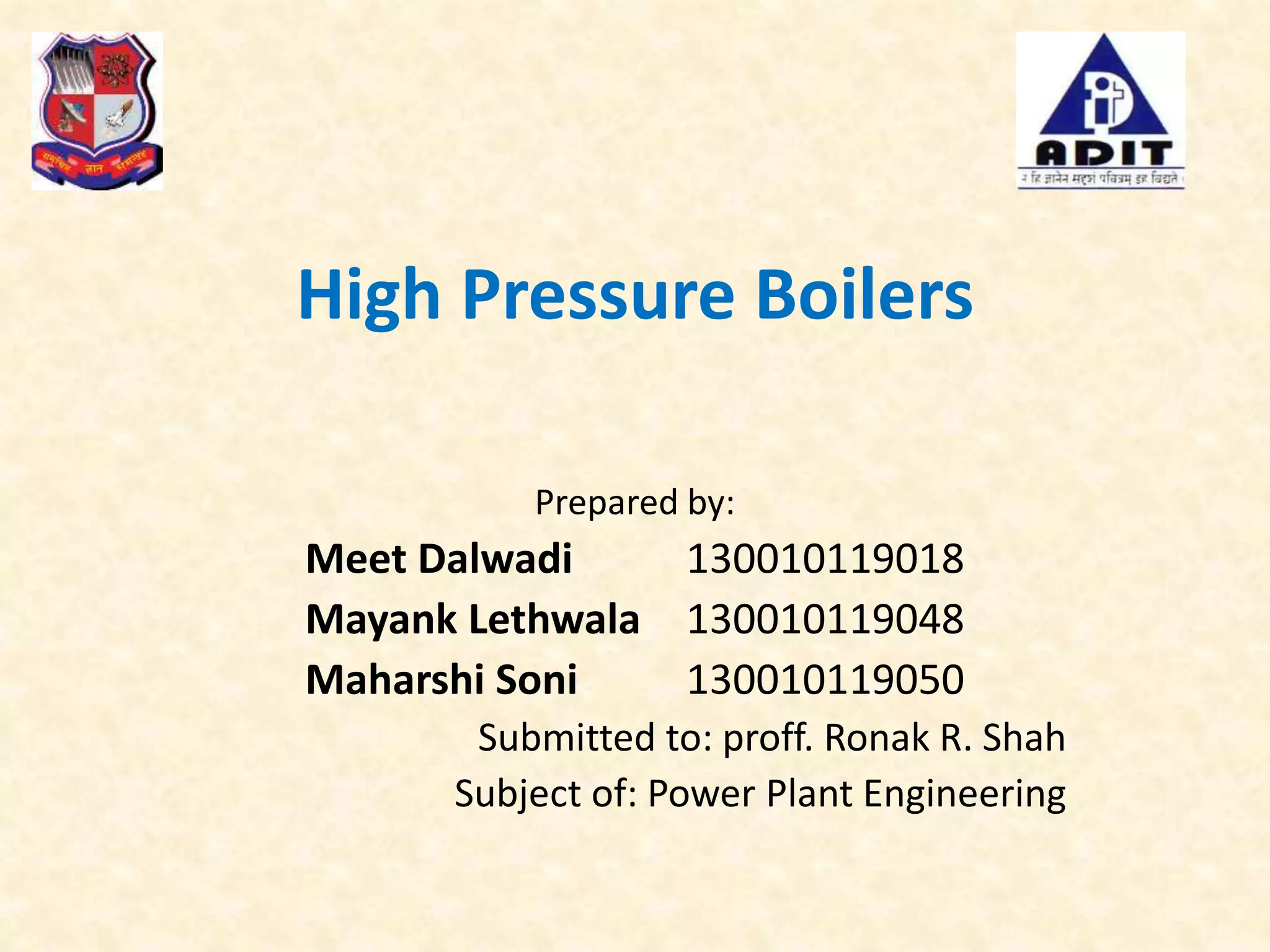 High pressure boilers 050,18,48 | PPT
