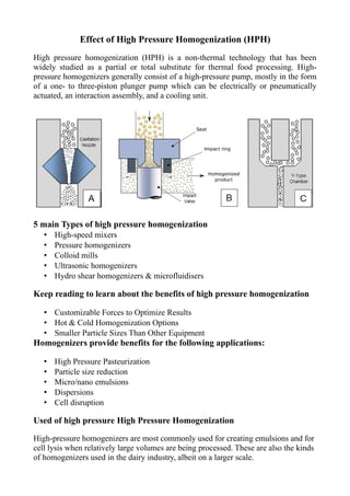 High pressure homogenization | PDF