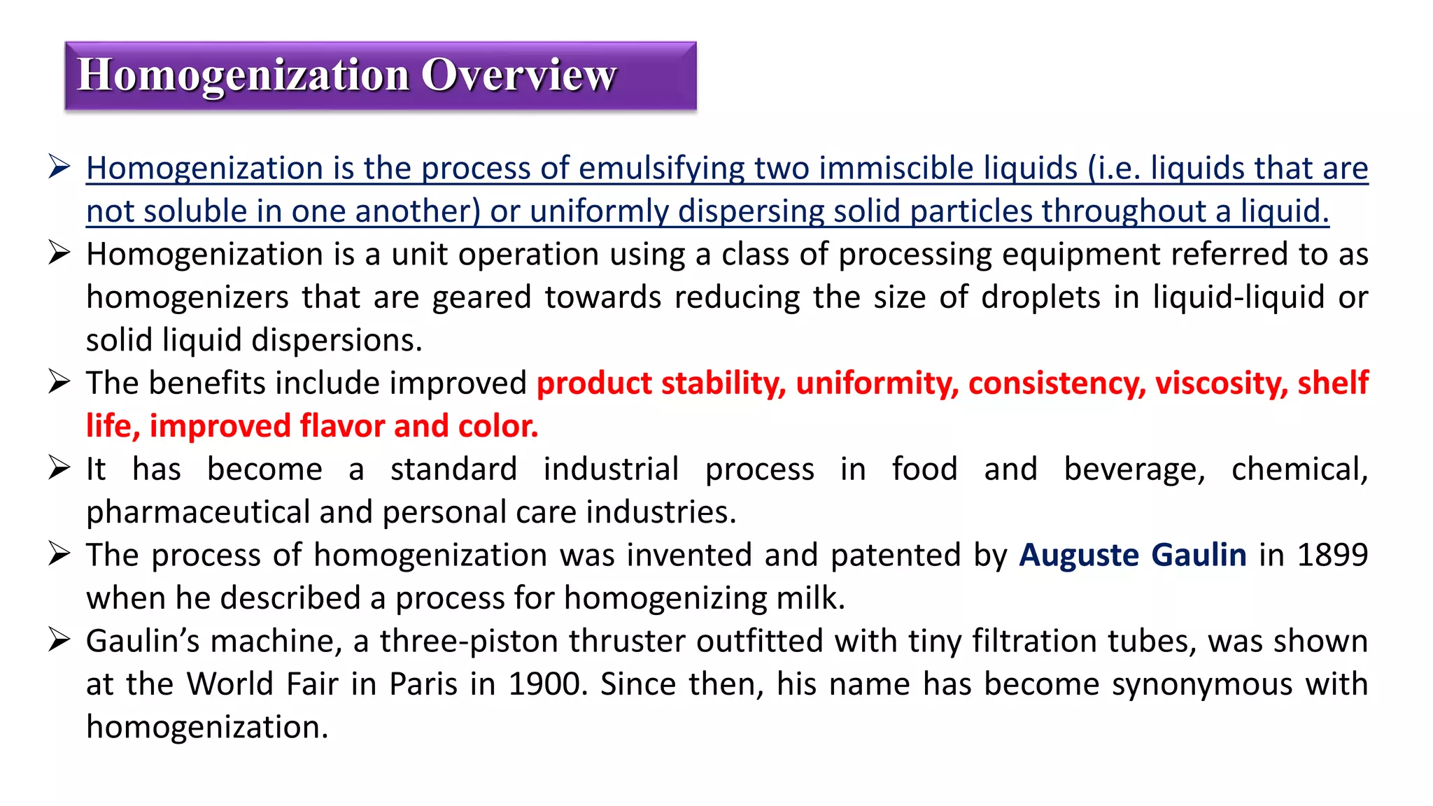 High pressure homogenization | PPTX