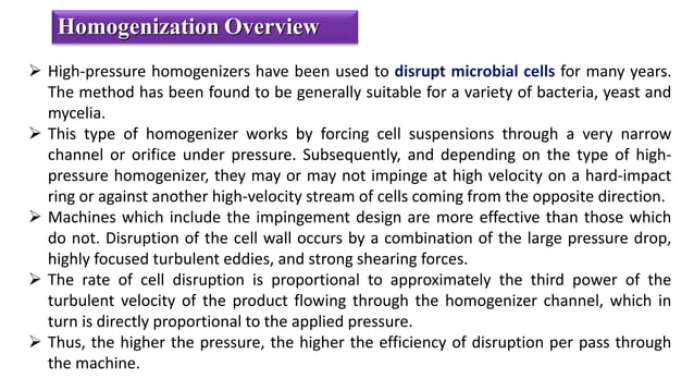 High pressure homogenization | PPTX | Chemistry | Science