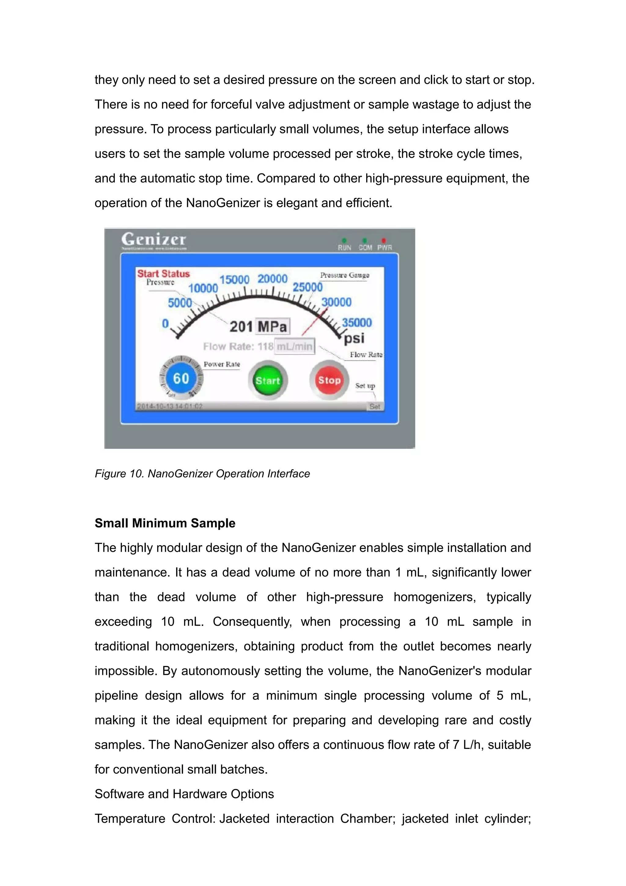 High Pressure Homogenizer - Genizer NanoGenizer Machinery | PDF