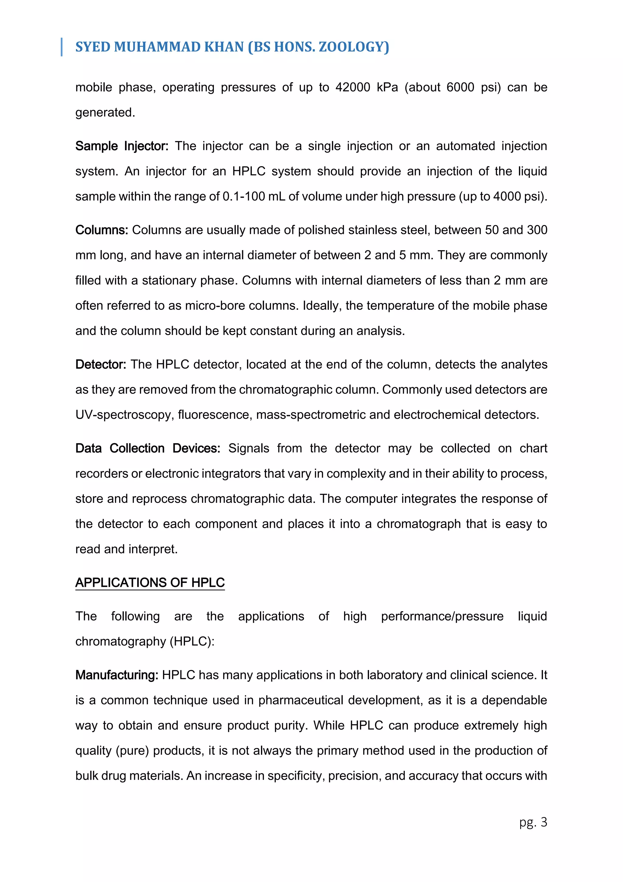 High Pressure Liquid Chromatography (HPLC) | PDF