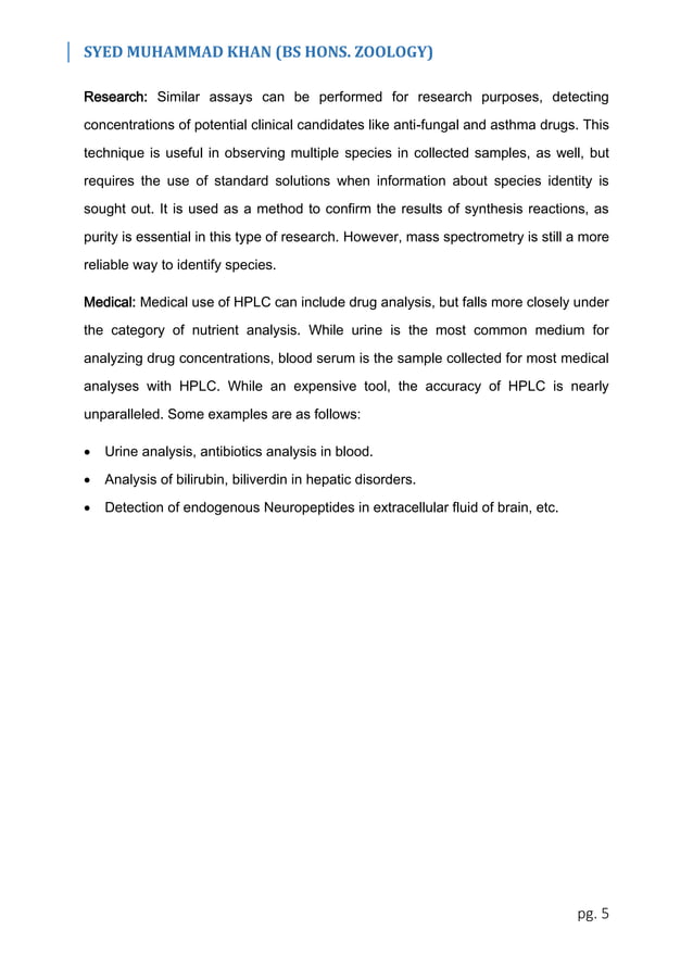 High Pressure Liquid Chromatography (HPLC) | PDF
