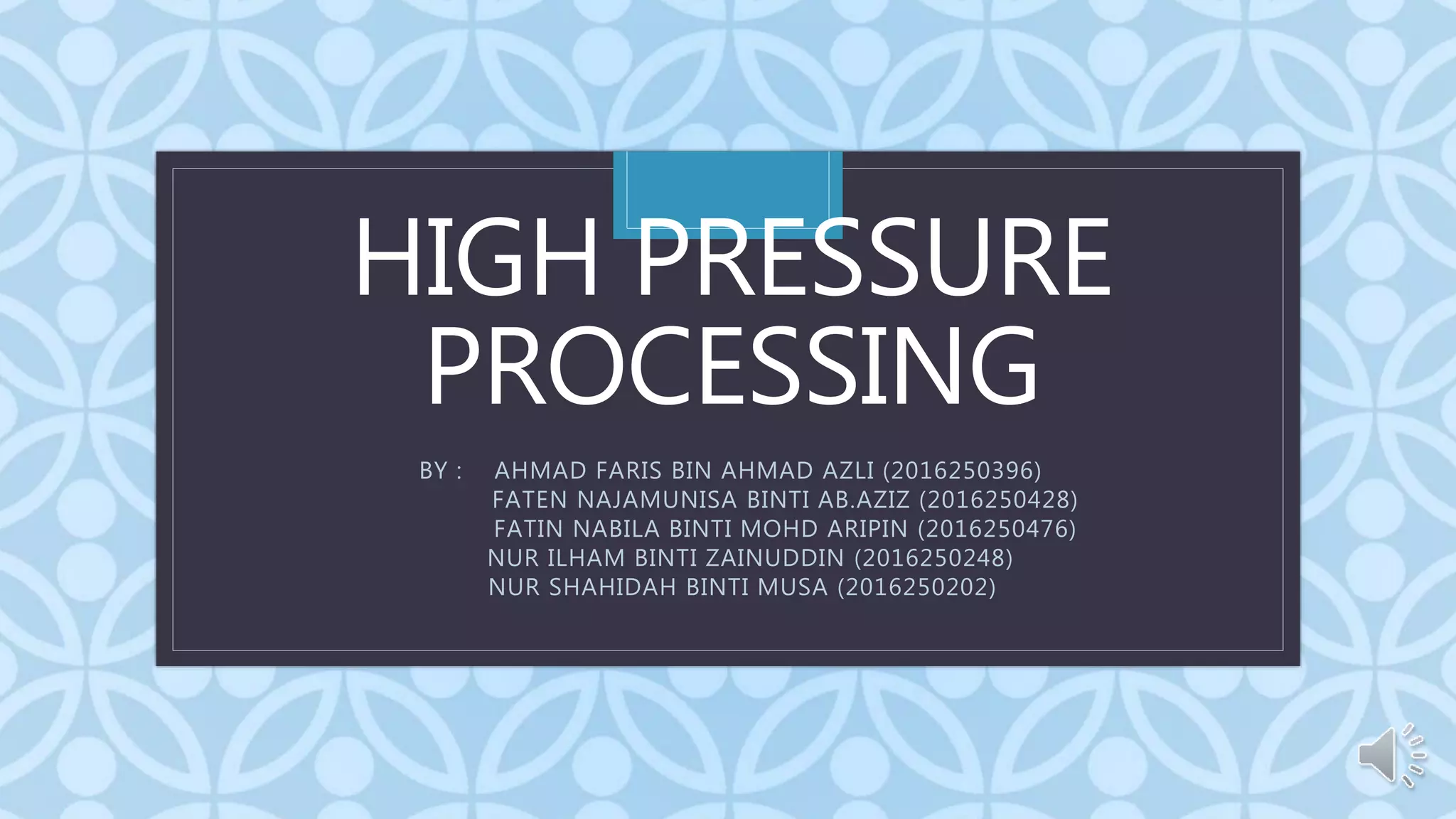 High pressure processing | PPT