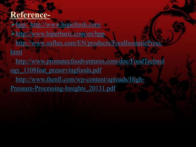 High Pressure Processing (HPP) | PPTX