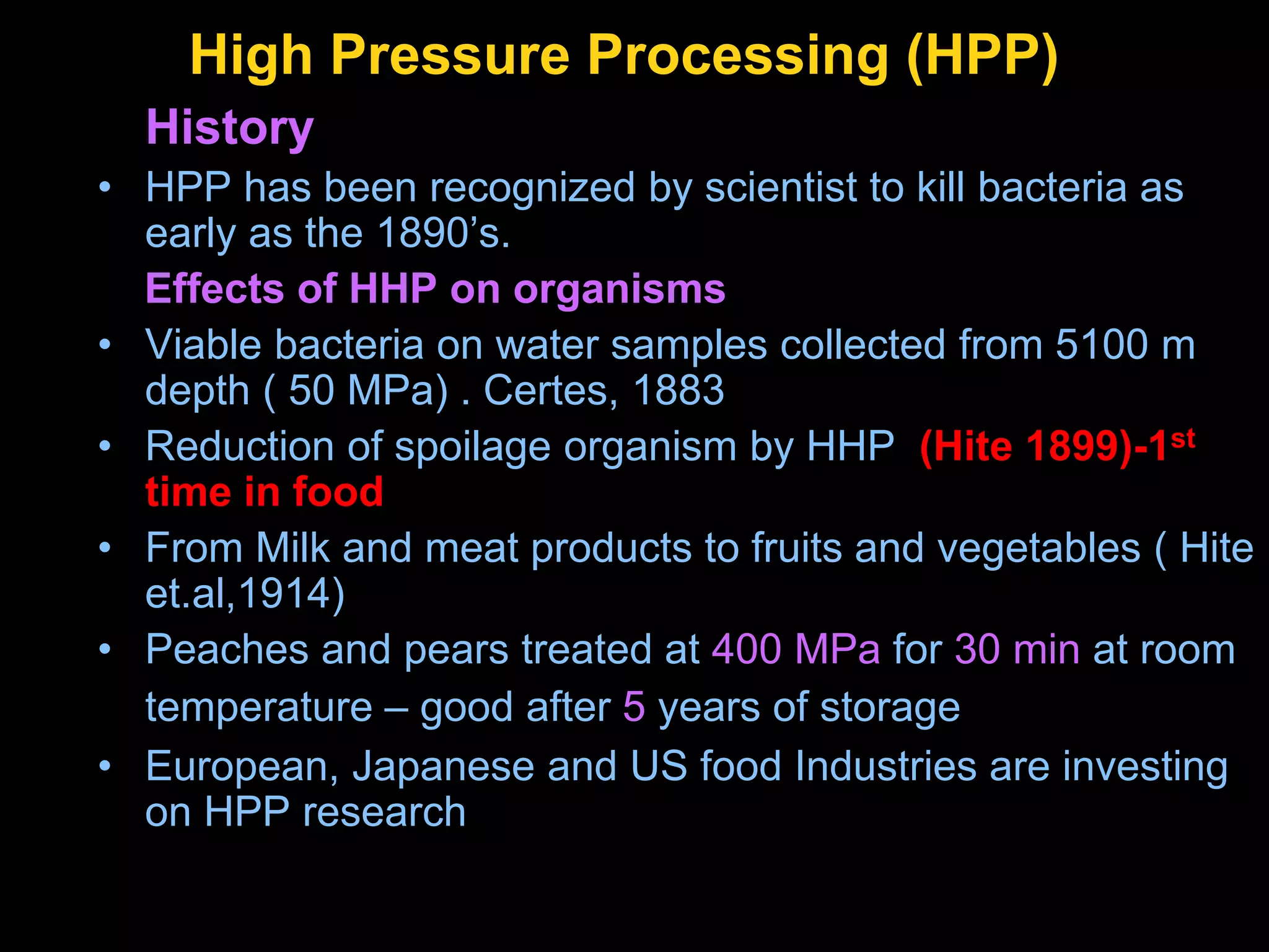 High pressure processing in food ppt | PPT