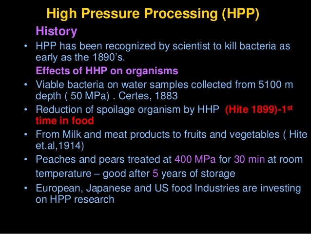 High pressure processing in food ppt
