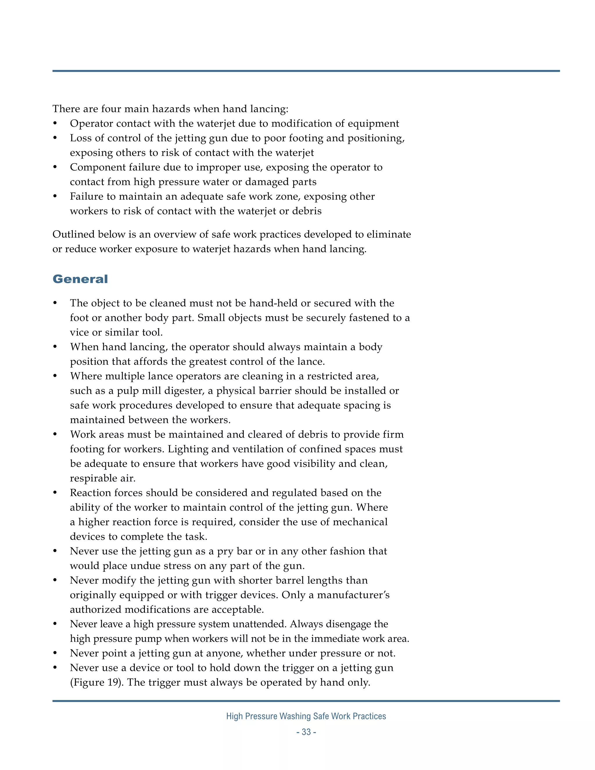 High pressure Washing - Safe Work practices | PDF